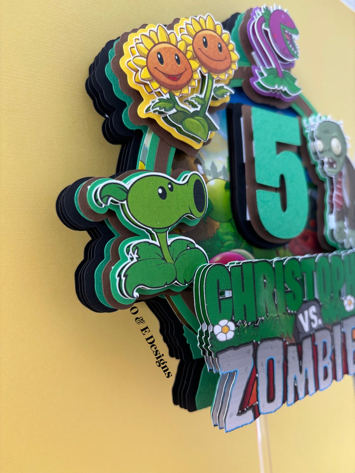 Plants and Zombies Cake Topper, Plants Vs Zombies Birthday Party ...