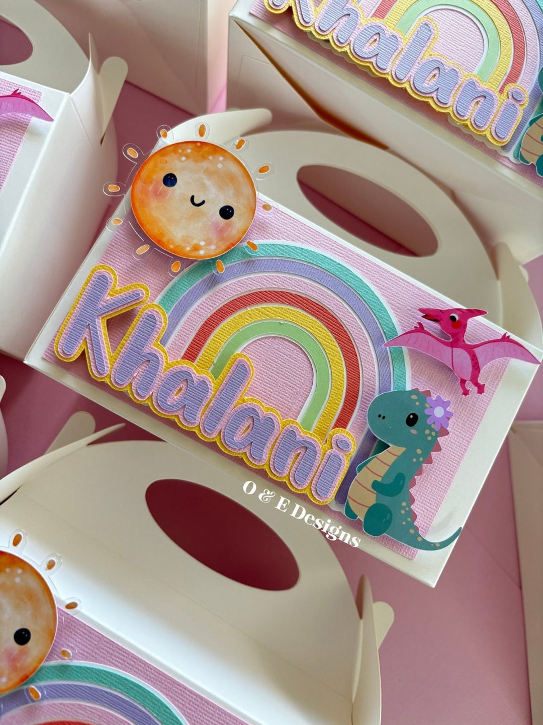 Three Rex Custom Gable Boxes, Cute Dino Gable Boxes, Cute Dino Birthday ...