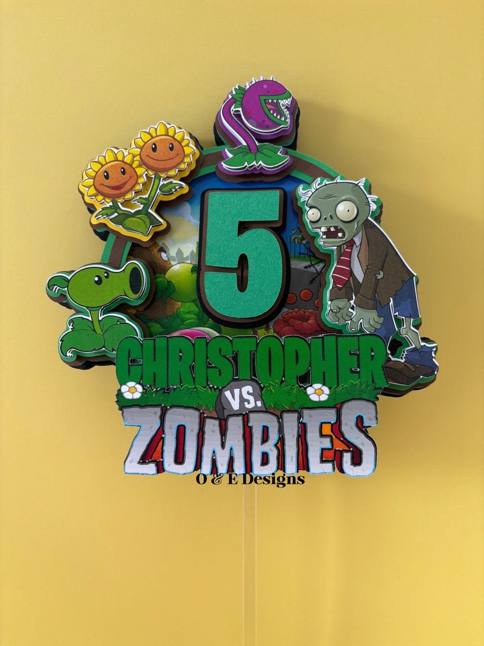 Plants and Zombies Cake Topper, Plants Vs Zombies Birthday Party ...