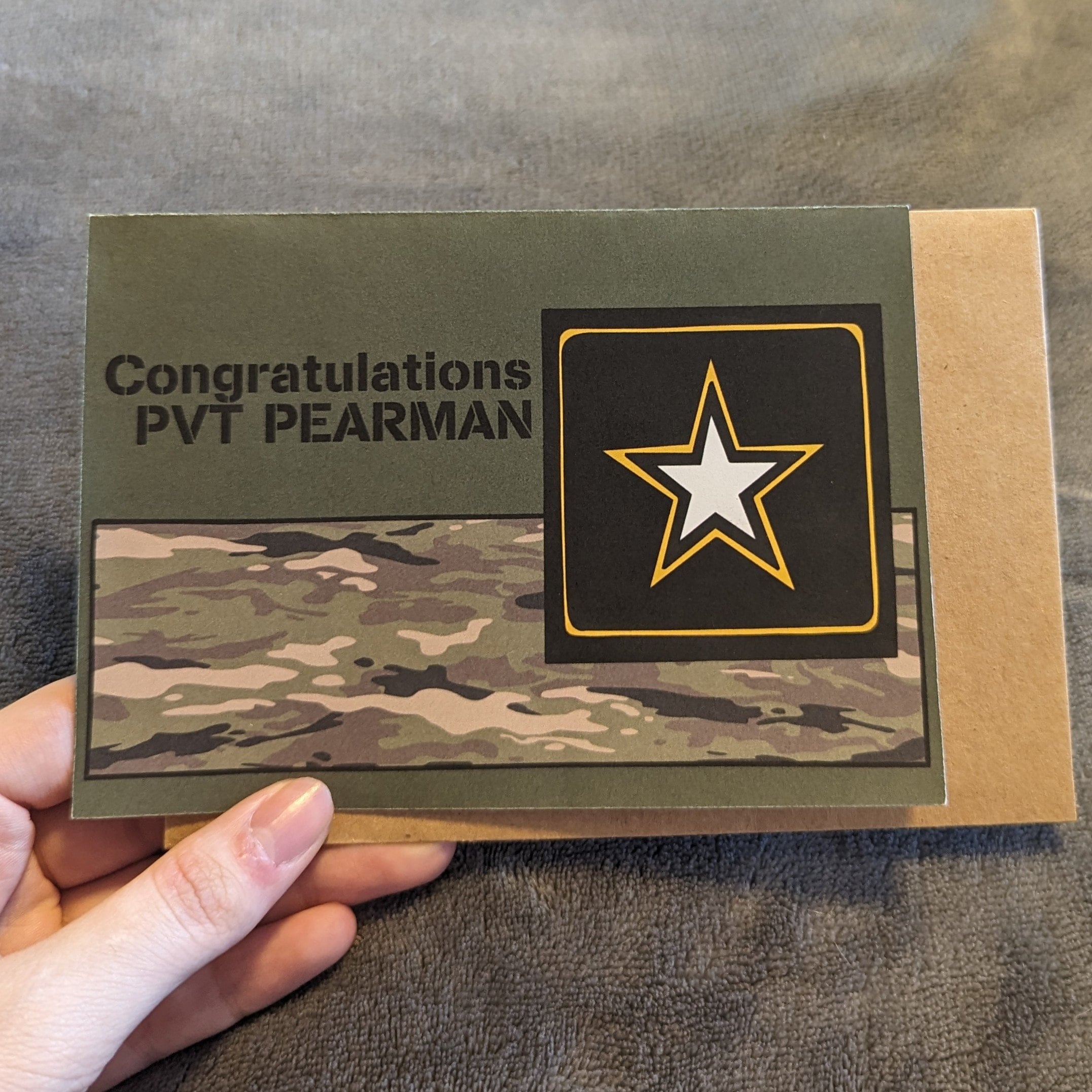 Personalized Soldier Congratulations Greeting Card Army Green - Etsy
