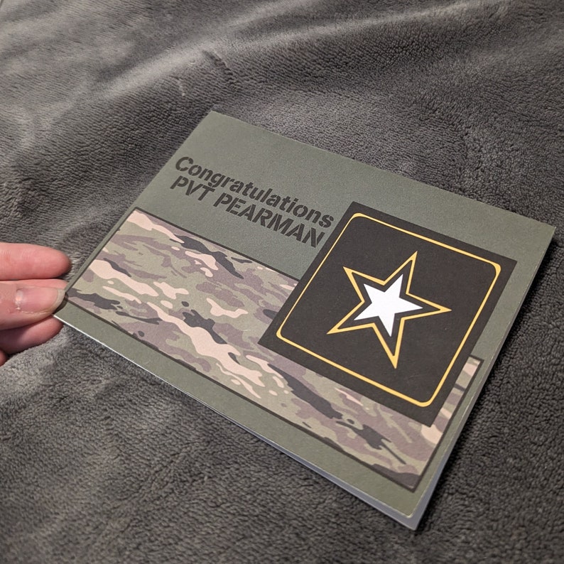 Personalized Soldier Congratulations Greeting Card Army Green - Etsy