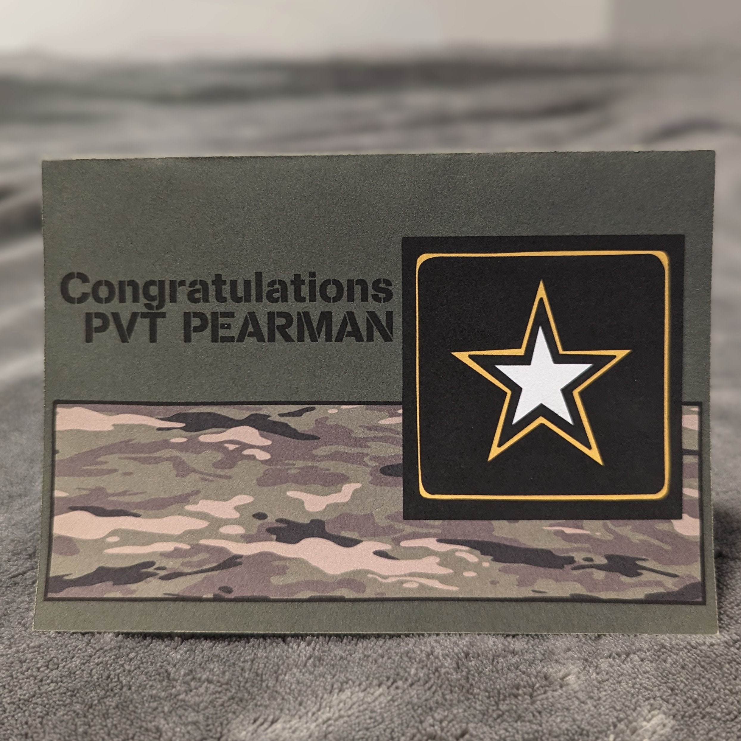 Personalized Soldier Congratulations Greeting Card Army Green - Etsy