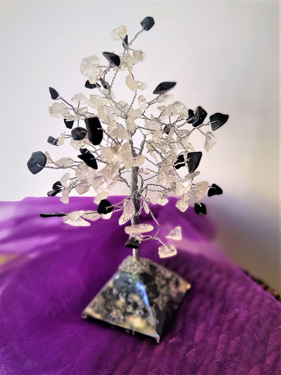 April Birthstone Crystal Tree of Life – Black Tourmaline and Clear ...