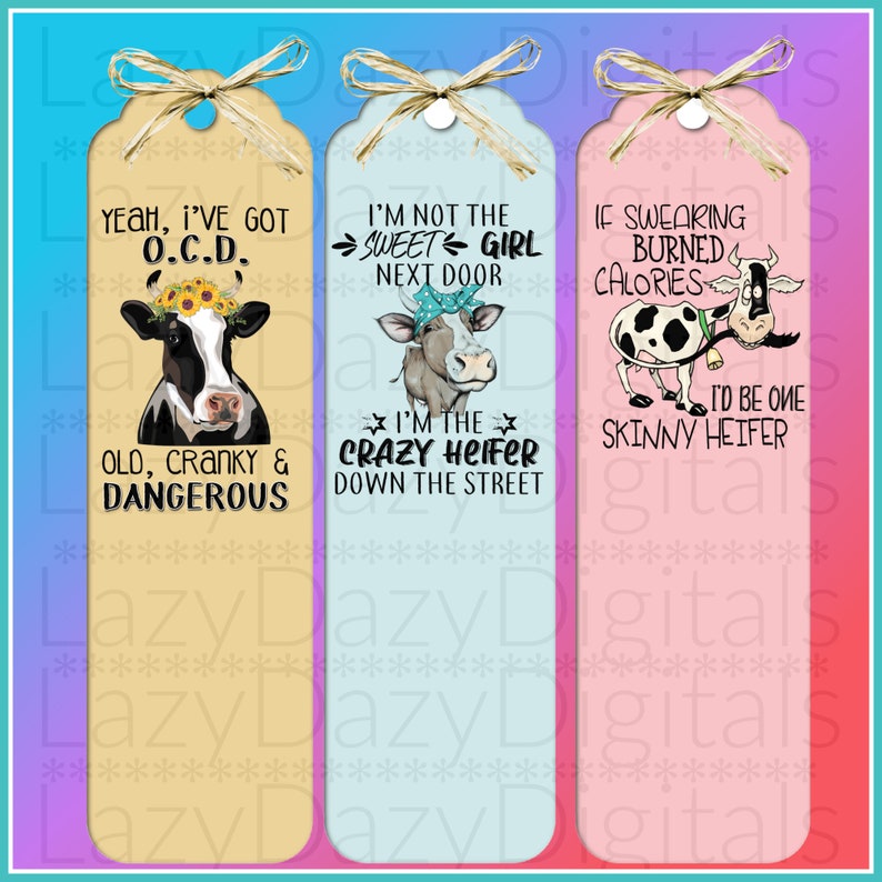 Cow Heifer Bookmark Gift Instant Download, Print, and Gift to Your ...