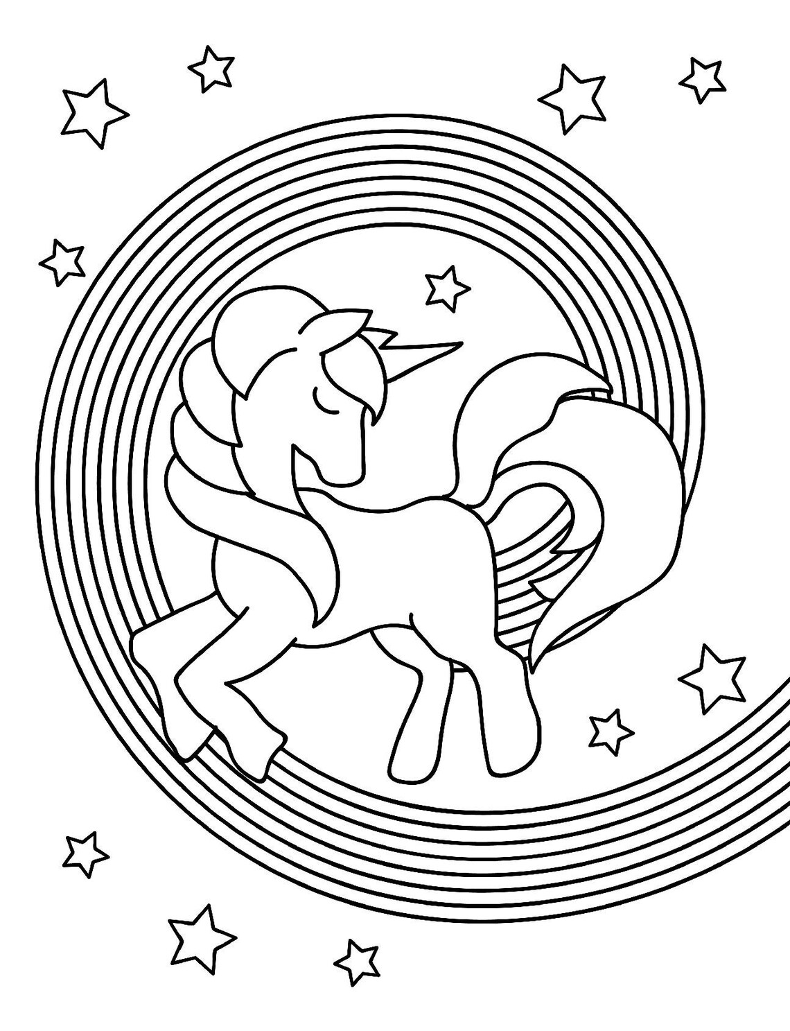 60 Printable SIMPLE Unicorn Coloring Pages - Etsy