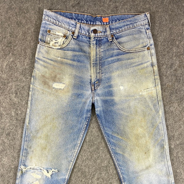 30x30 Faded Blue Distressed Vintage Levi's Jeans SJ164 Denim Blue ...