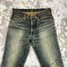 34x25.5 Earth Tone Vintage Wrangler Denim Blue Distressed Denim Faded ...