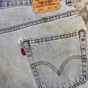 36x31 Light Blue Wash Vintage Levi's 550 Jeans JN1898 Denim Distressed Denim Faded Denim Grunge ...