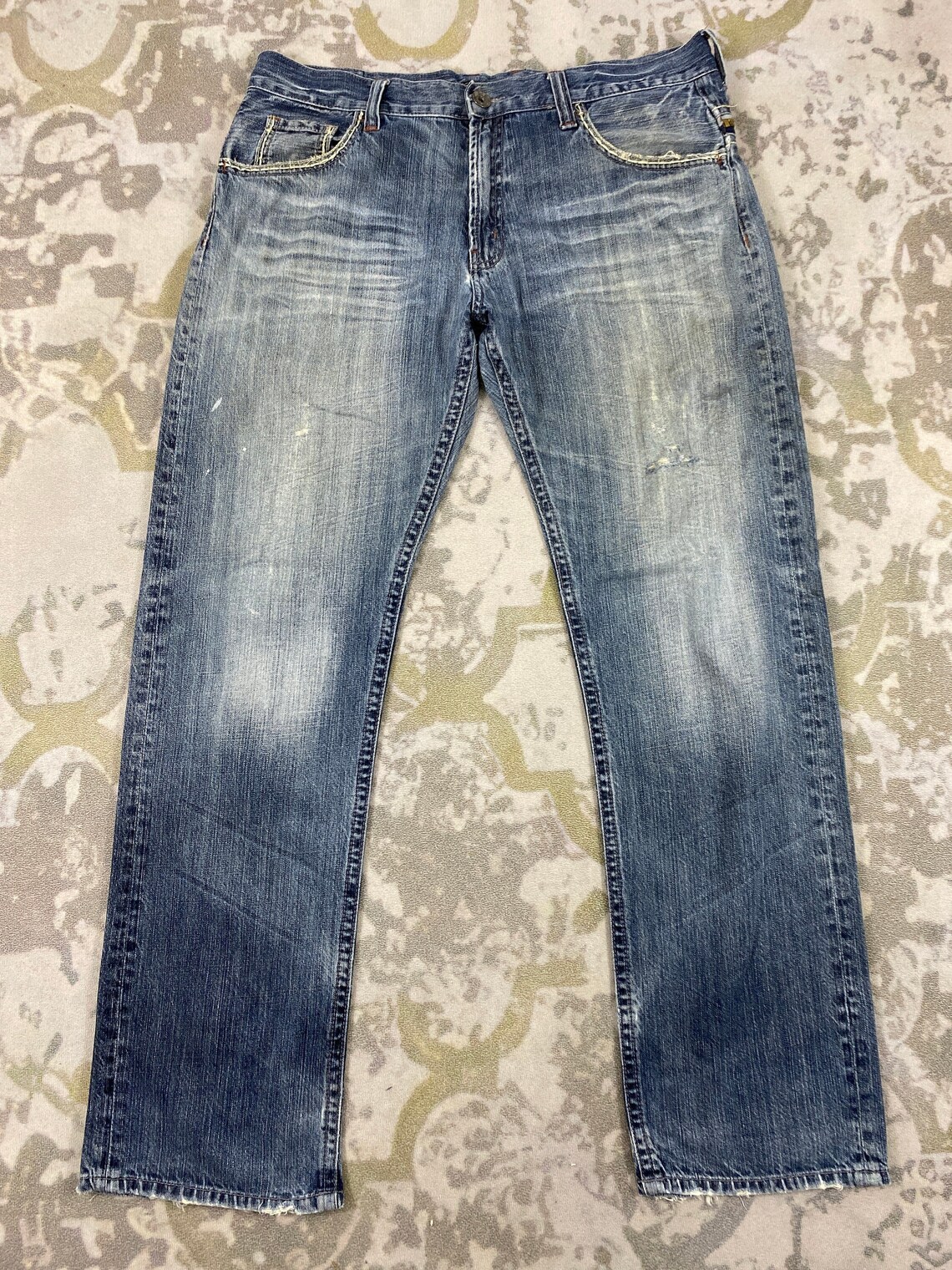 37x31.5 Distressed Blue Vintage Japanese Jeans Denim JN3640 Blue ...