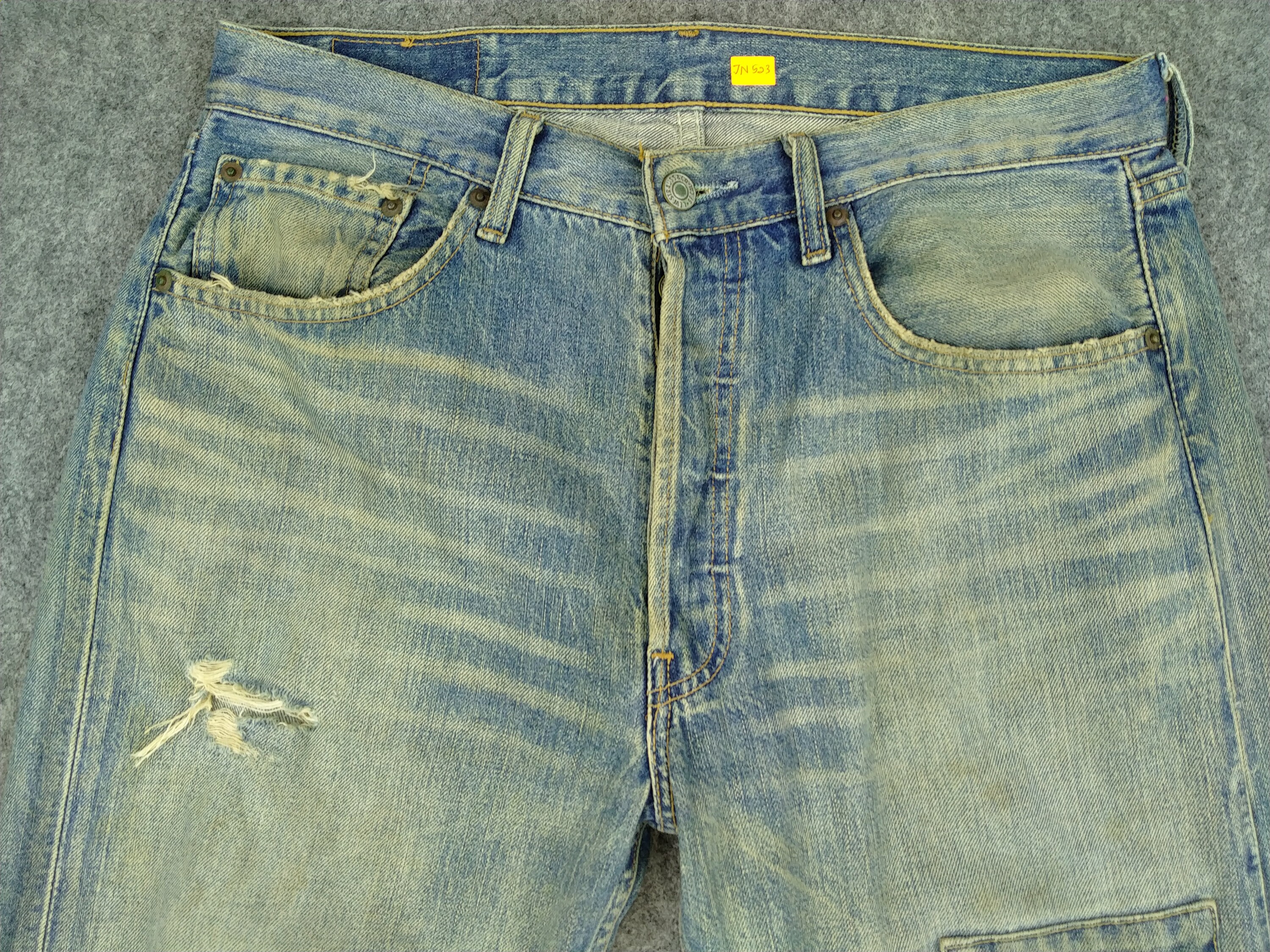 32x27.5 Vintage Levi's 501 Rusty Ripped Denim Red Tab - Etsy