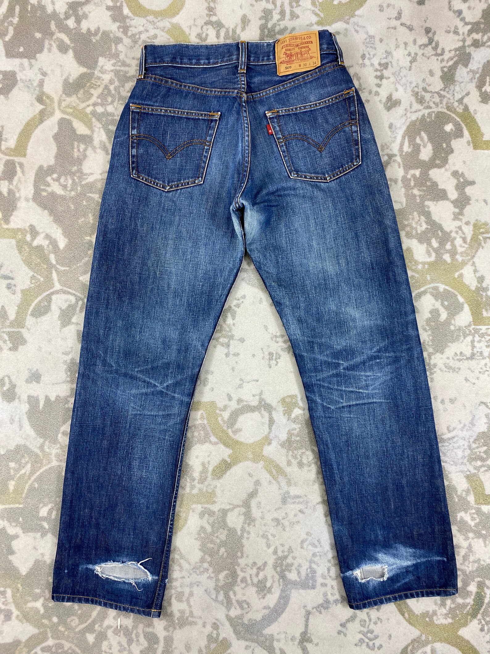 30x30 Distressed Blue Vintage Levi's 509 Jeans Denim JN3599 Blue ...