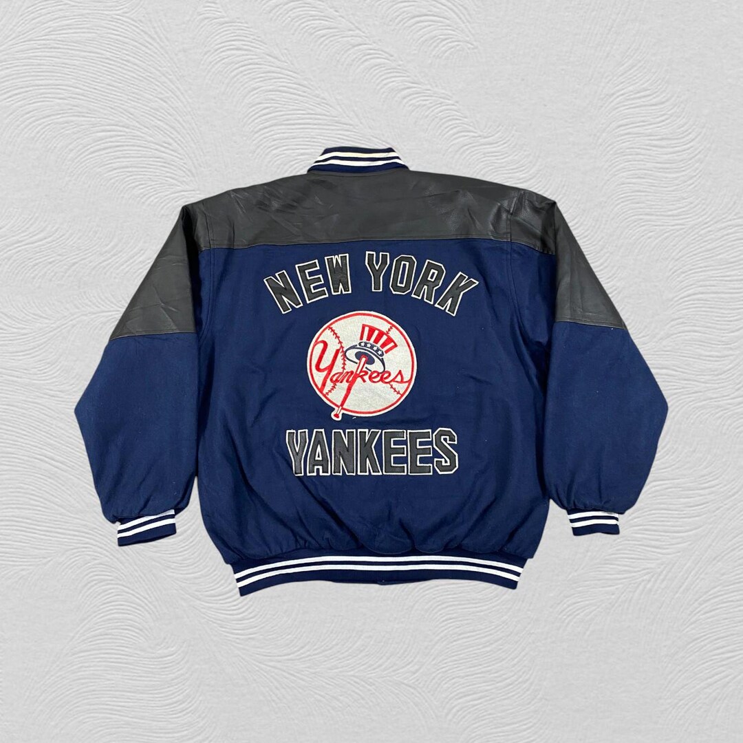Vintage 90s NEW YORK Yankees Major League Baseball Wool Leather Varsity ...