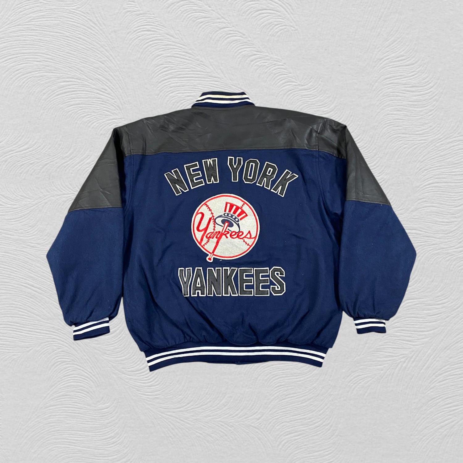 Vintage 90s NEW YORK Yankees Major League Baseball Wool Leather Varsity ...