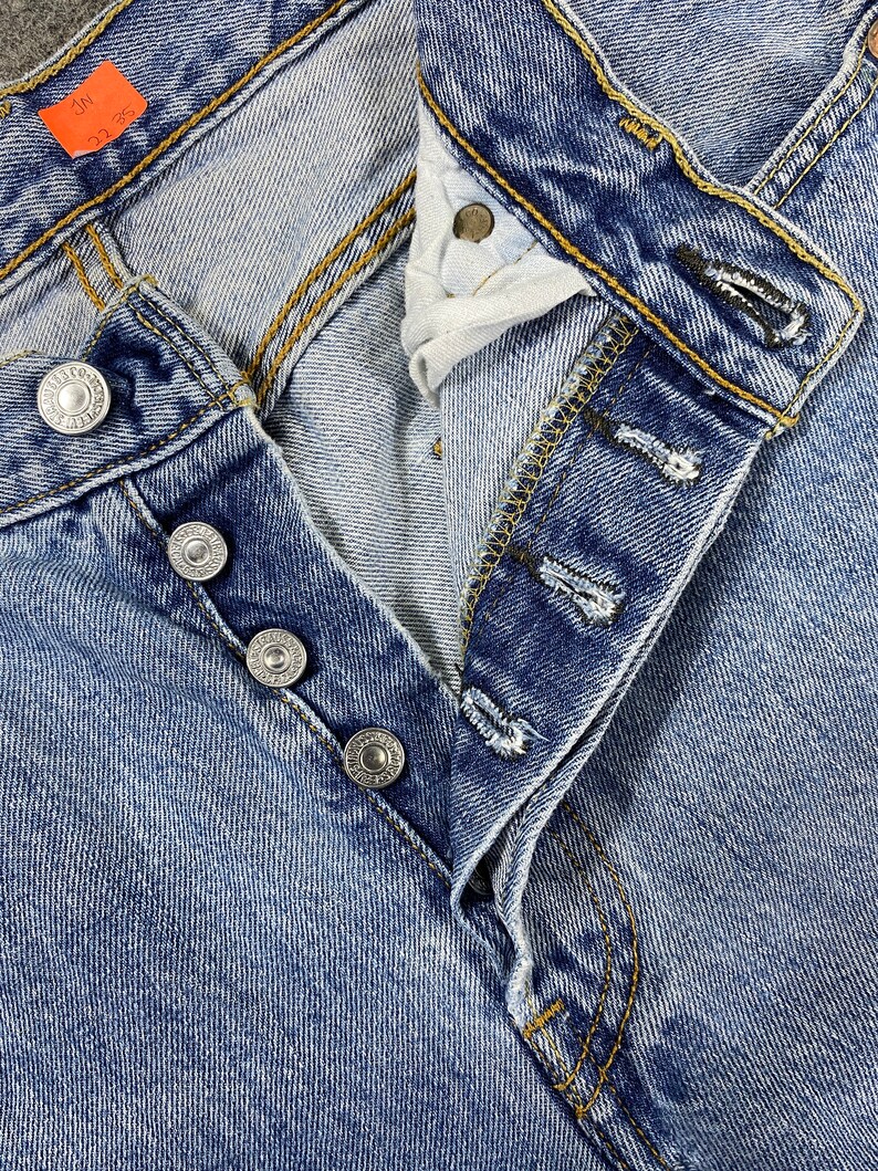 Vintage Levi's 501 Jeans 31x31.5 Sky Blue Denim Red Tab Faded Denim ...