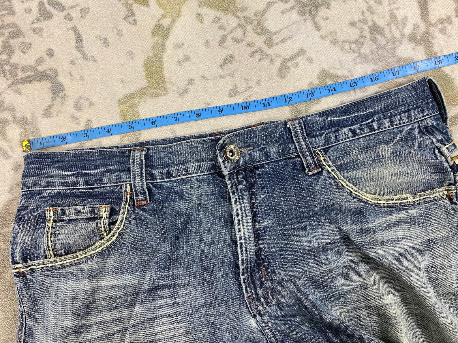 37x31.5 Distressed Blue Vintage Japanese Jeans Denim JN3640 Blue ...