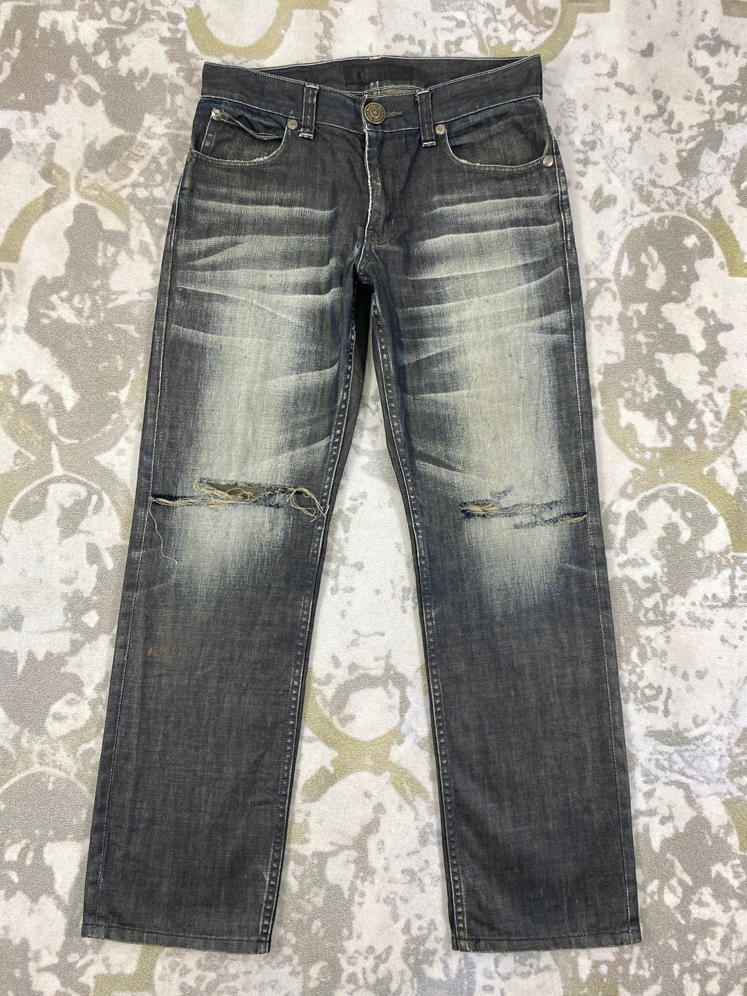 Vintage Distressed Japanese Brand Jeans 32x29 JN 3009 Denim Blue ...