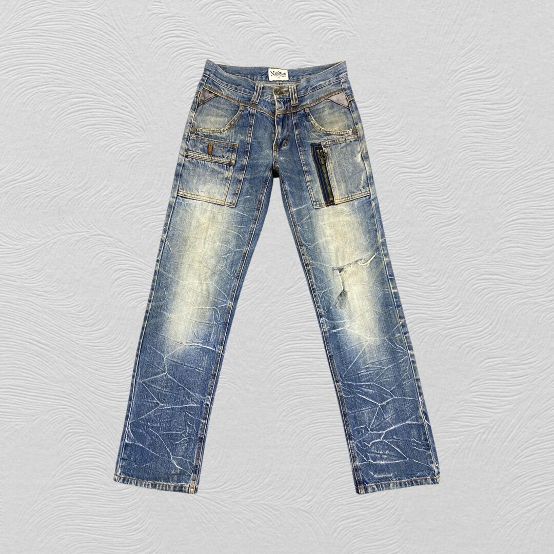 30x31 Vintage Japanese Brand Distressed Jeans - JN3028 Denim Blue ...