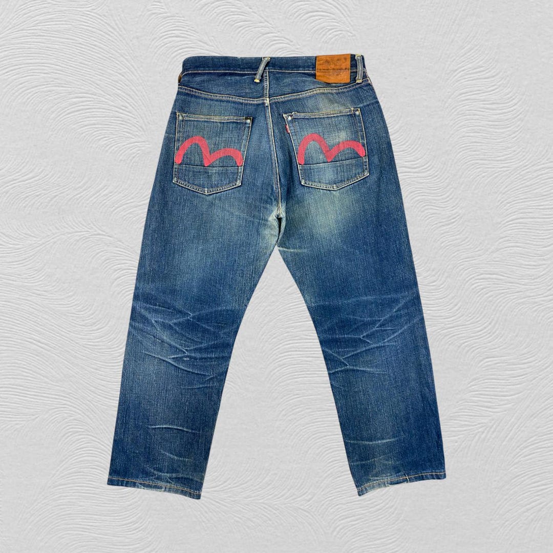 35x28.5 Distressed Blue Vintage Yamane Jeans Denim- JN3578 Blue ...