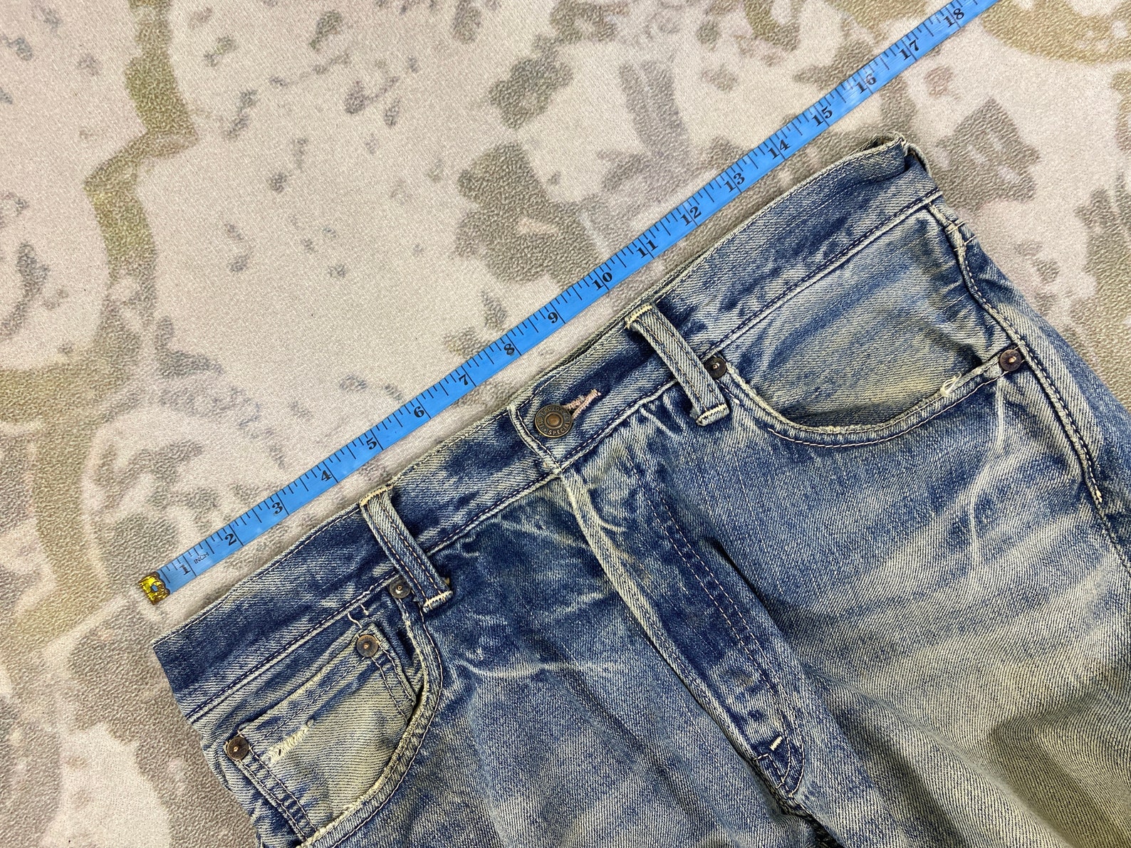 31x35 Vintage Japanese Brand Distressed Blue Jeans Denim JN3528 Blue ...
