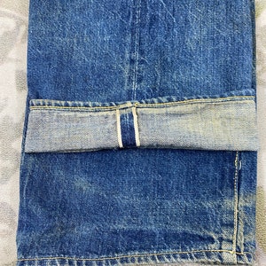 Size 34x34.5 Selvedge Distressed Dirty Blue Vintage Go West Jeans Denim ...