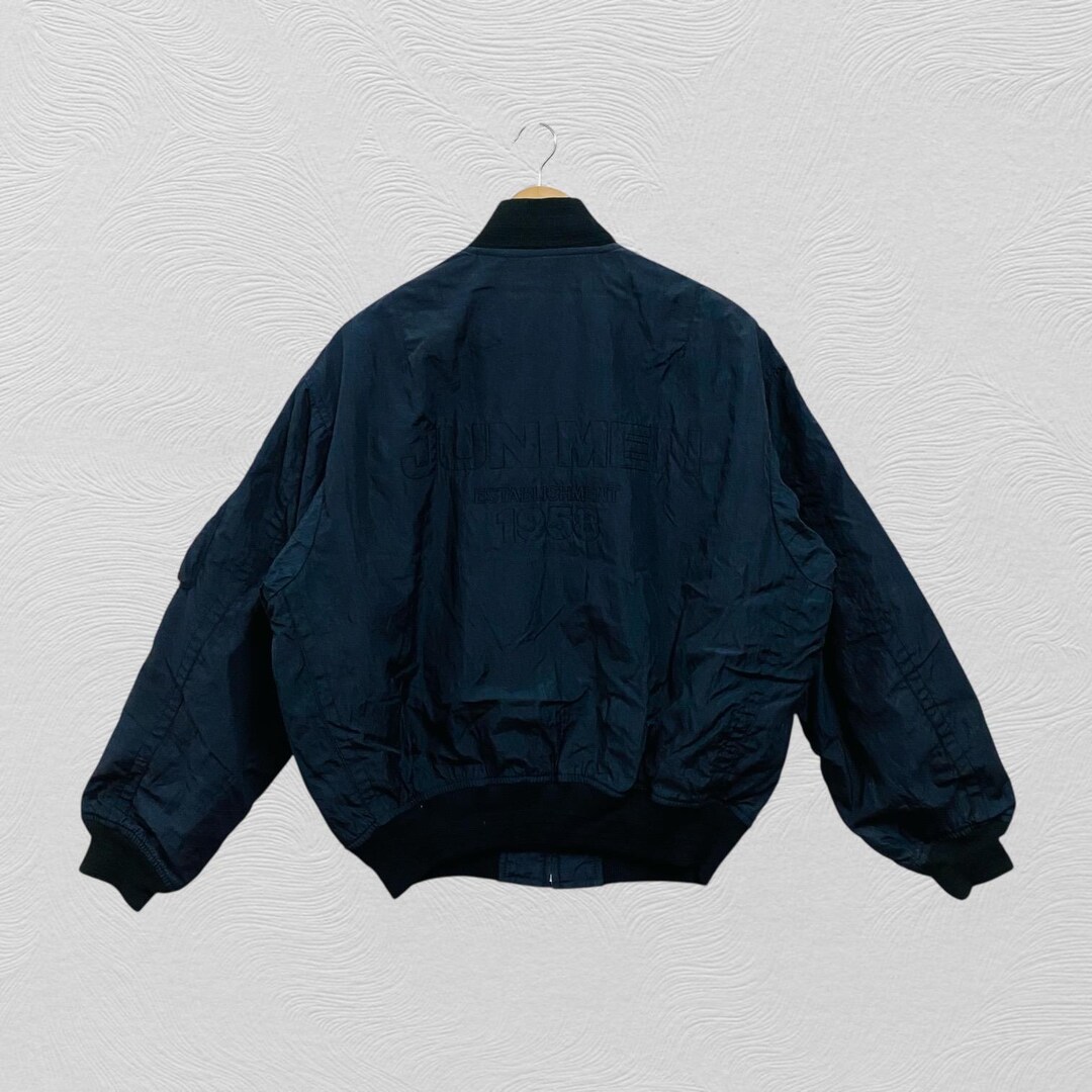 Vintage 90s Jun Men Bomber Jacket Spellout Big Logo Size Xlarge ...