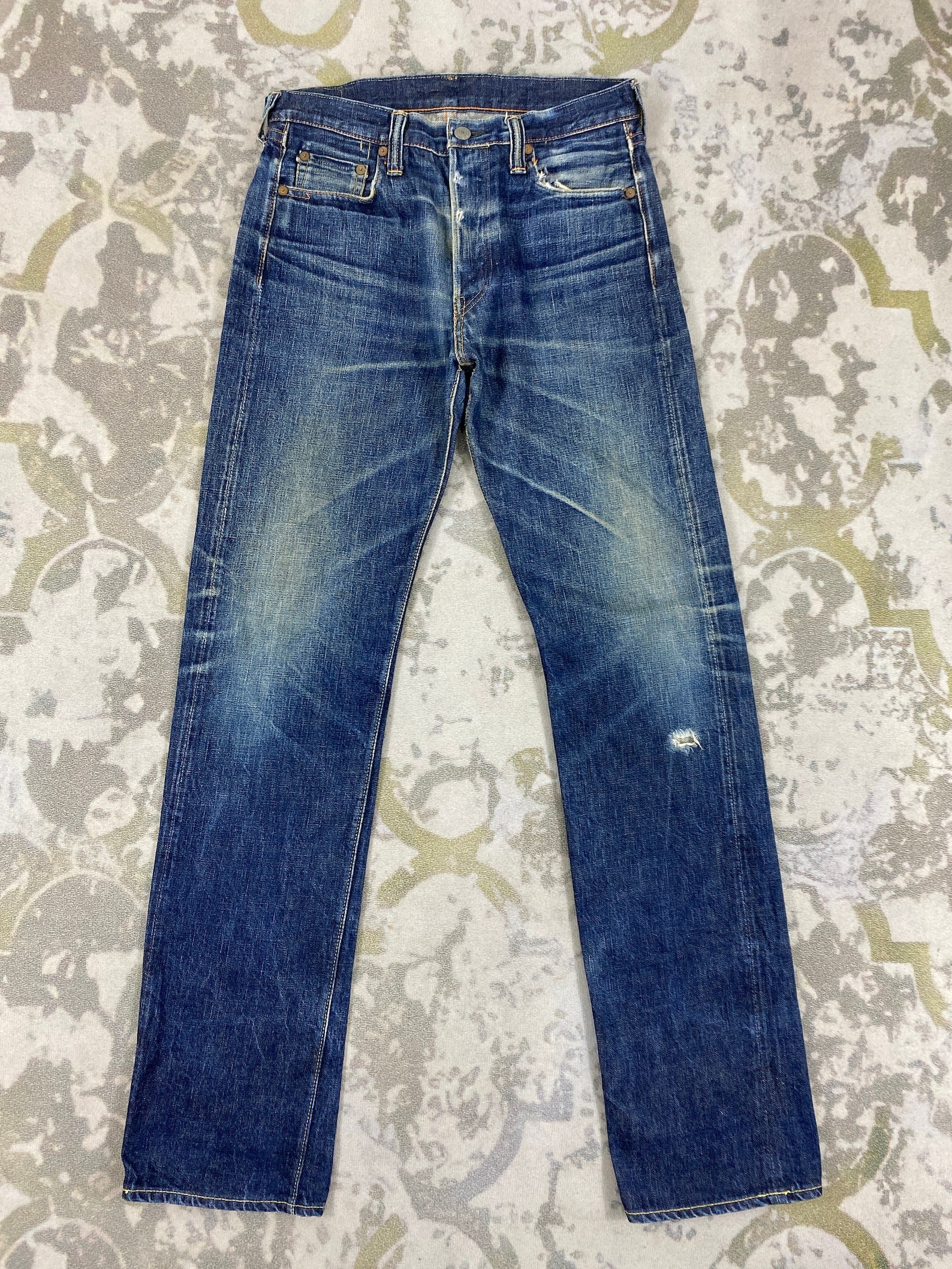 30x32 Selvedge Distressed Blue Vintage Full Count Denim JN3607 Blue ...
