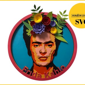 Frida Kahlo - 3D Layered Cardstock Portrait - Inspirational Women in ...