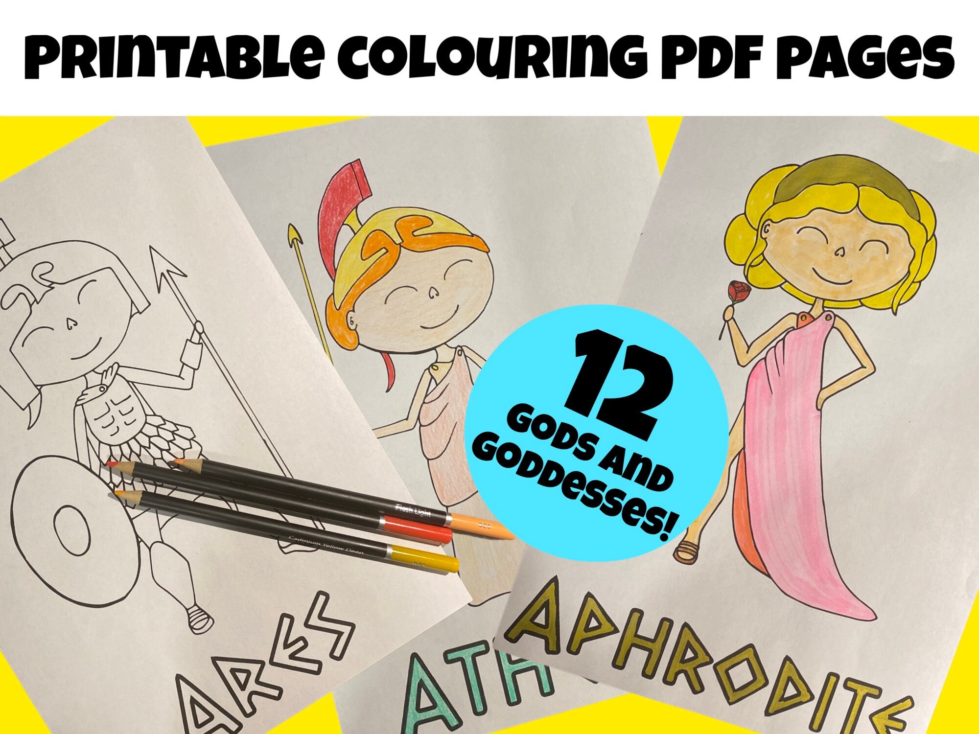 Greek Gods & Goddesses Coloring Pages, Kids Activities, Printable ...