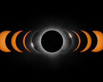 Earth Shine: 2024 Solar Eclipse Totality , High-res Photo Digital ...