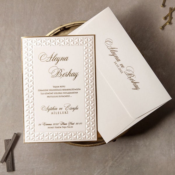 Embossed Wedding Invitations - Etsy