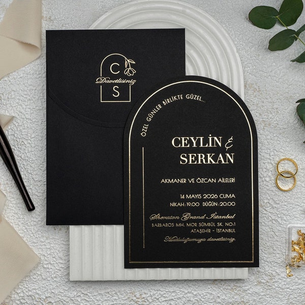 Curved Wedding Invitation - Etsy