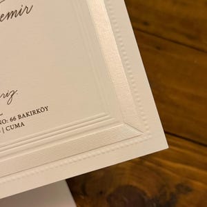 Pure White Modern Wedding Invitation Card With Embossed Border and ...