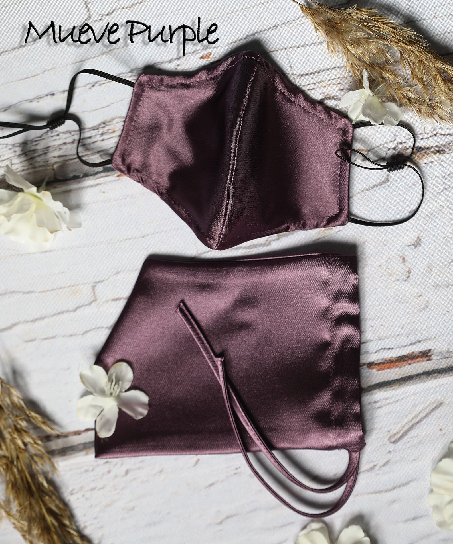 Silk Satin Powder Pink Handmade Face Mask With Nose Wire | Etsy