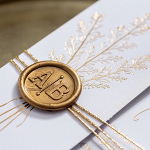 Gold Foil Acrylic Wedding Invitation: Monogram Wax Seal, Clear Invite ...