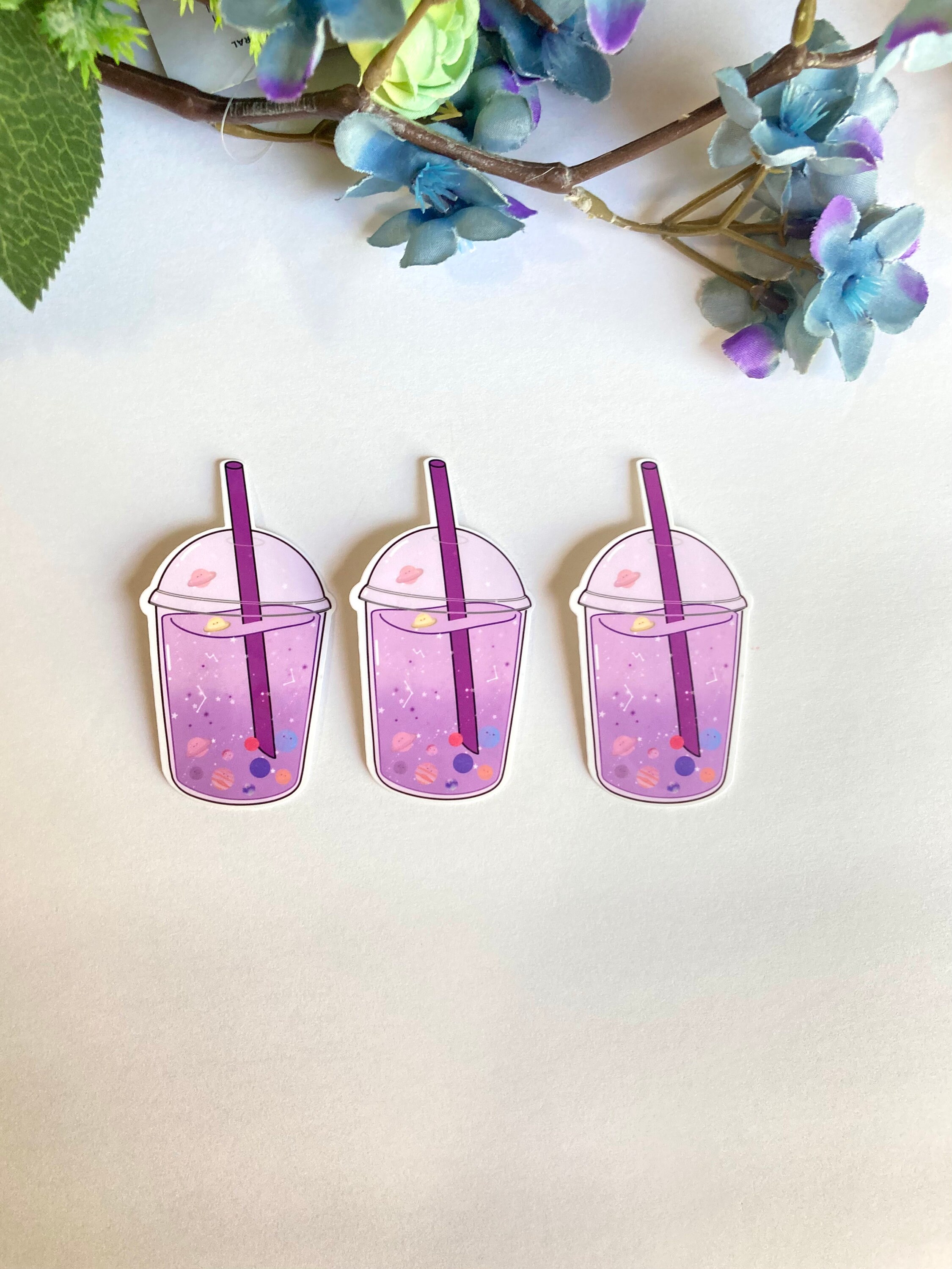 Galaxy Milk Tea Bubble Tea Sticker Space Boba Sticker Asian - Etsy ...