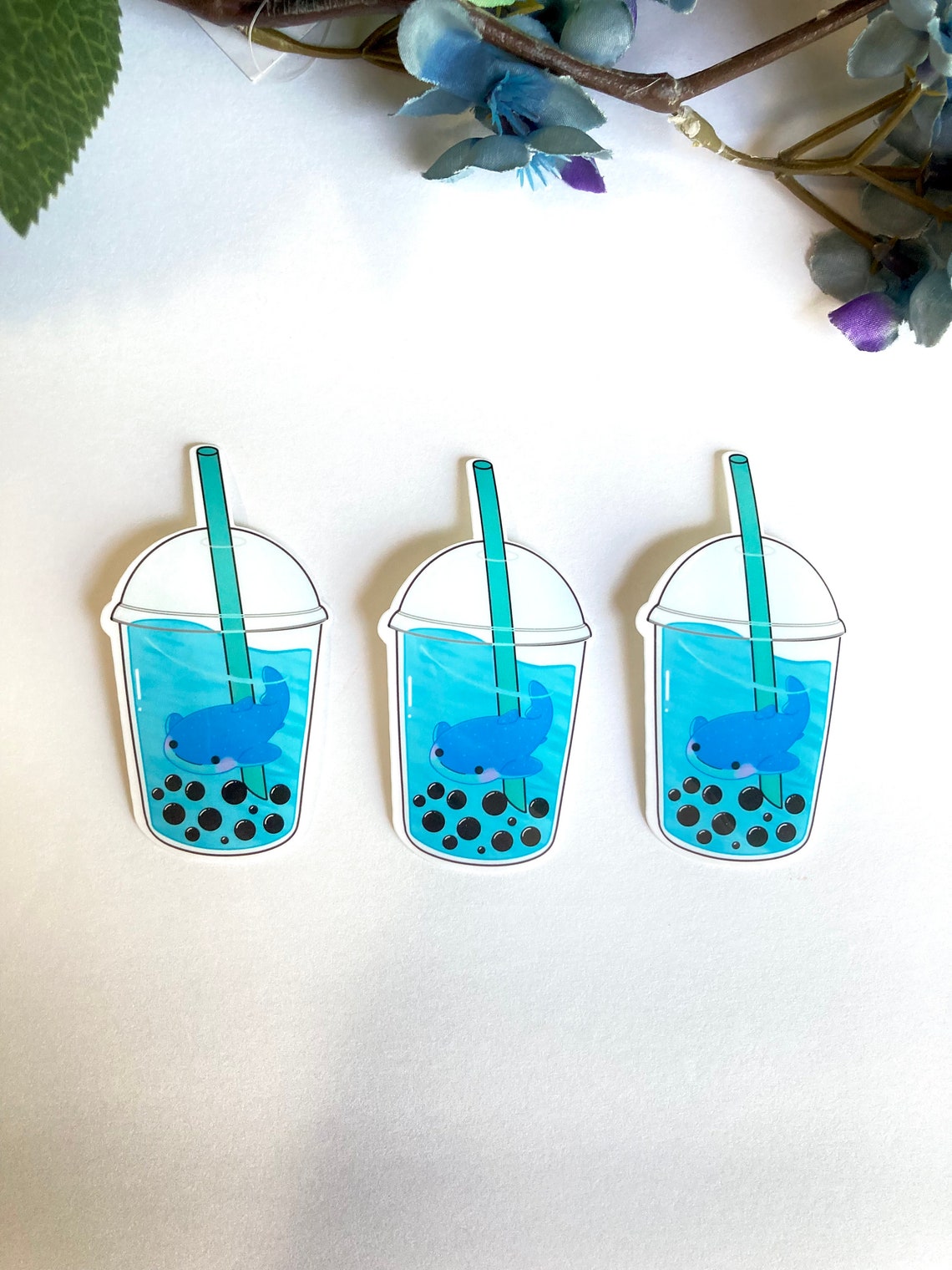 Whale Shark Milk Tea Bubble Tea Sticker Blue Ocean Boba - Etsy