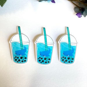 Whale Shark Milk Tea Bubble Tea Sticker Blue Ocean Boba - Etsy