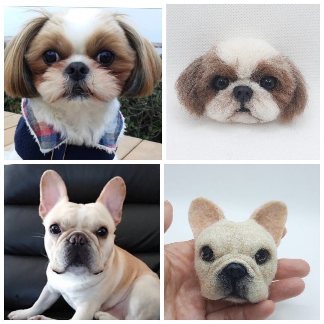 Custom Needle Felted, Wool Felt Animal Accessories, French Bulldog ...