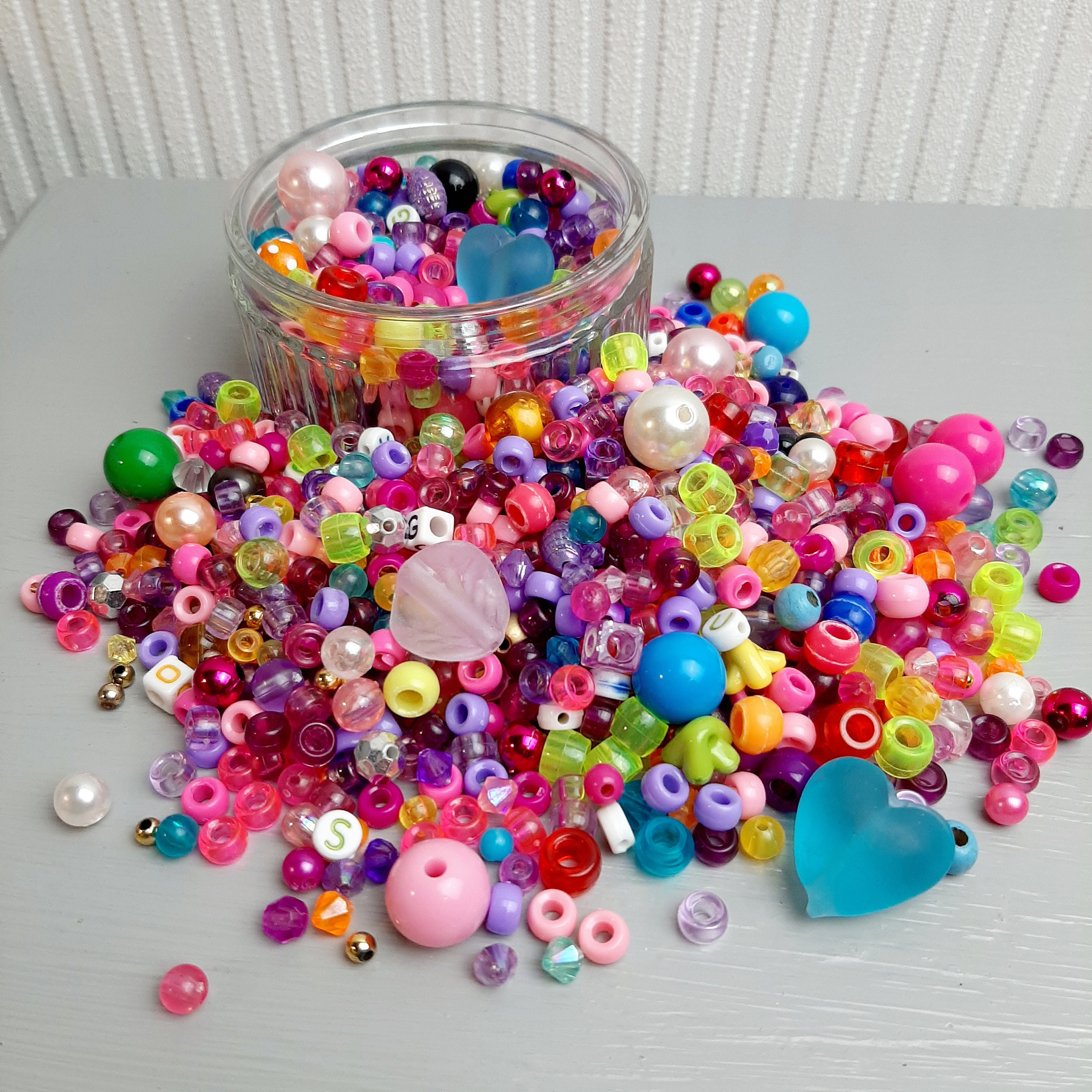 Set of Different Size and Forms Beads - Wood Beads, Plastic Beads ...