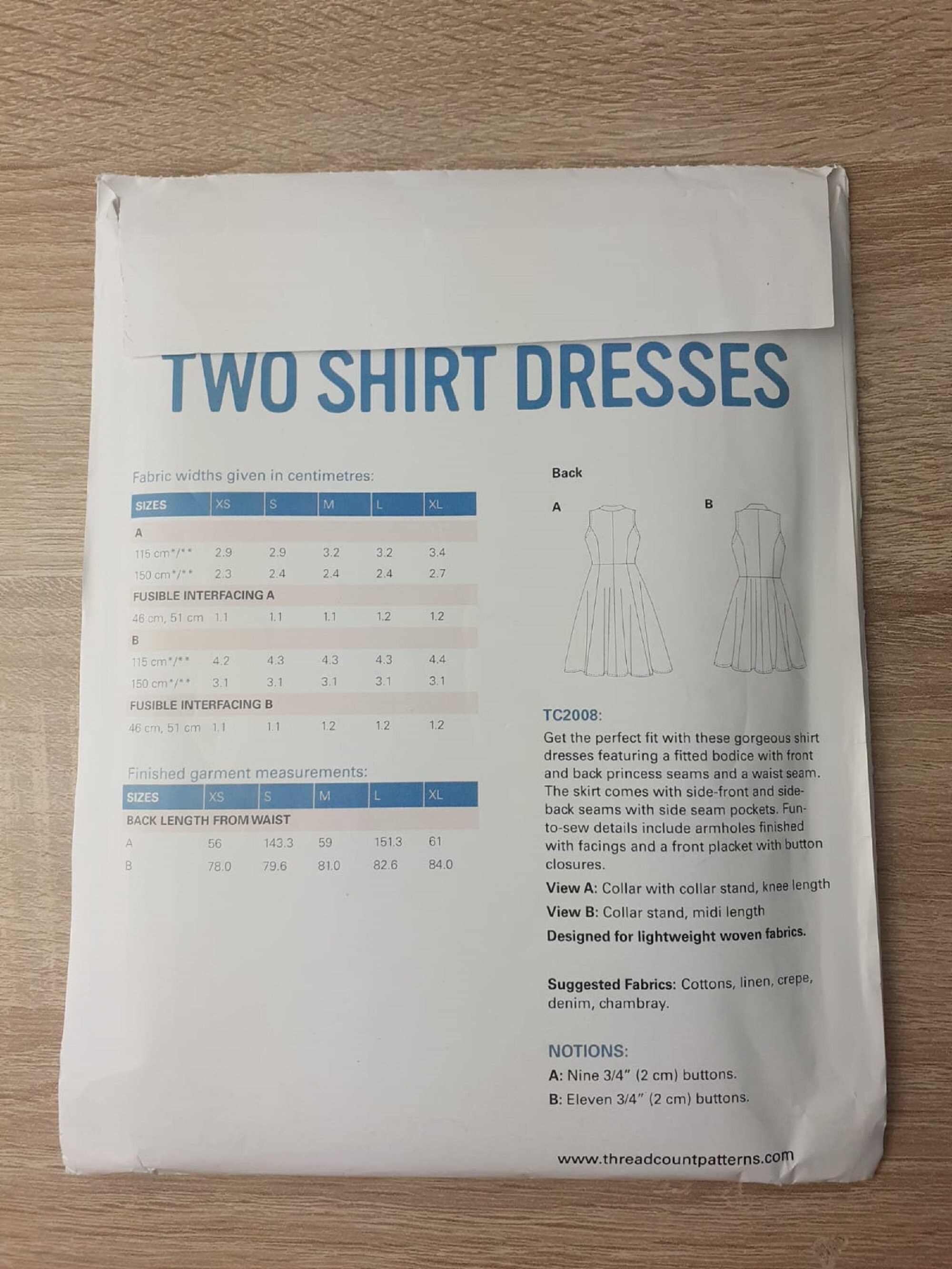 Threadcount Pattern, Sewing Paper Pattern, Shirt Dresse, Classic Skirts ...