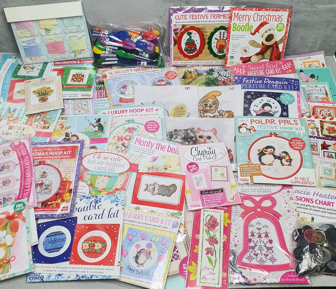 Bundle of Different Size Cross Stitch Pattern Kits - Cross Stitch Great ...