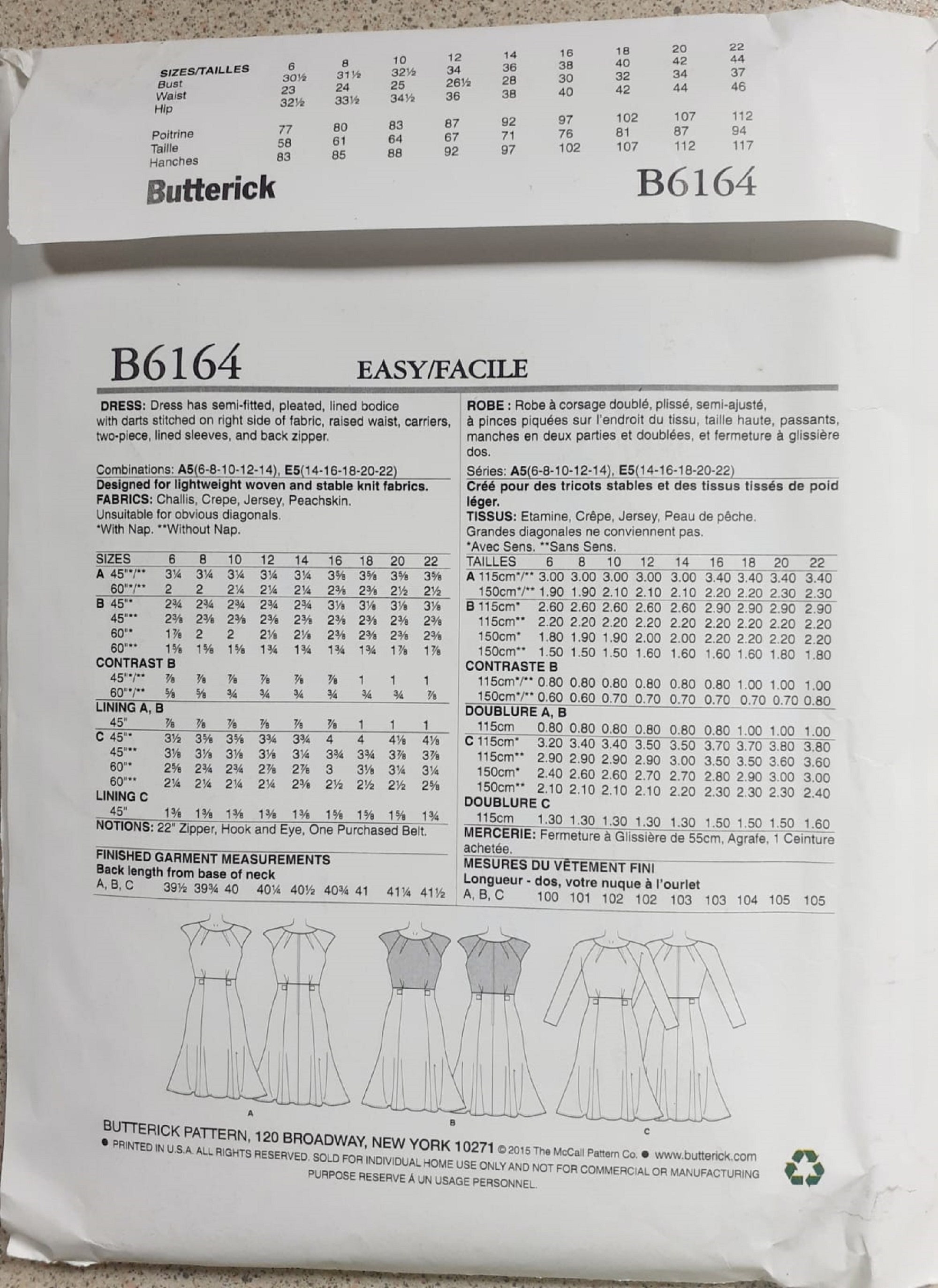 Butterick Sewin Patterns, Very Easy Dress Patterns, Misses' Dress and ...