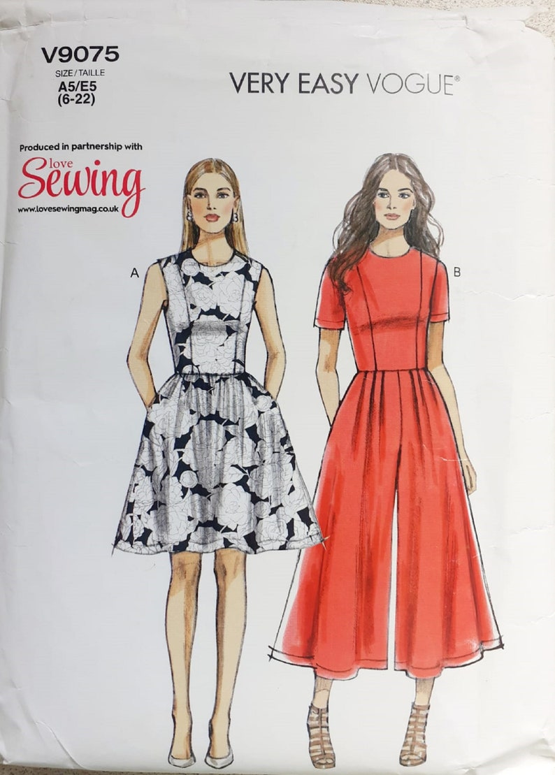 Vogue Very Easy Sewing Patterns, Dress, Jumpsuit, Wrap Dress - Etsy