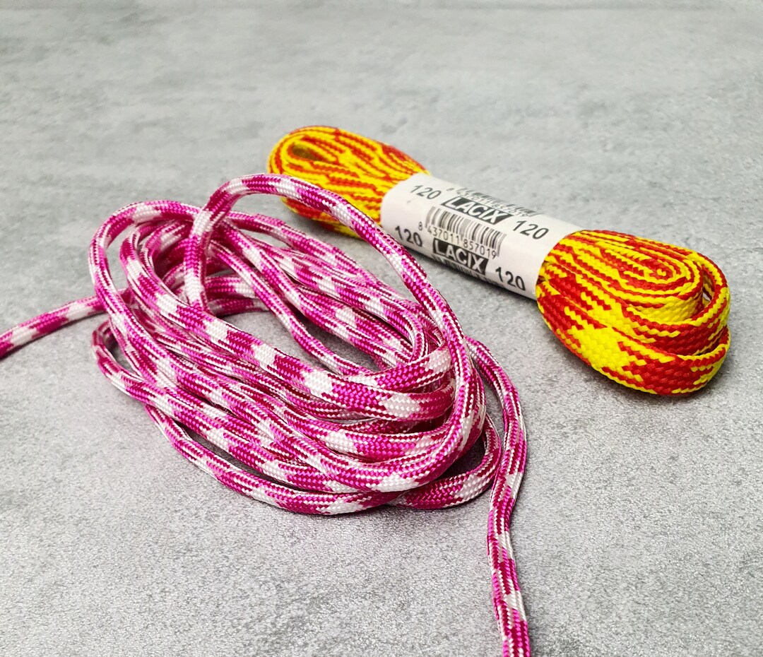 Vintage Braided Shoelaces Bright Color Vintage Flat and Round Shoe ...