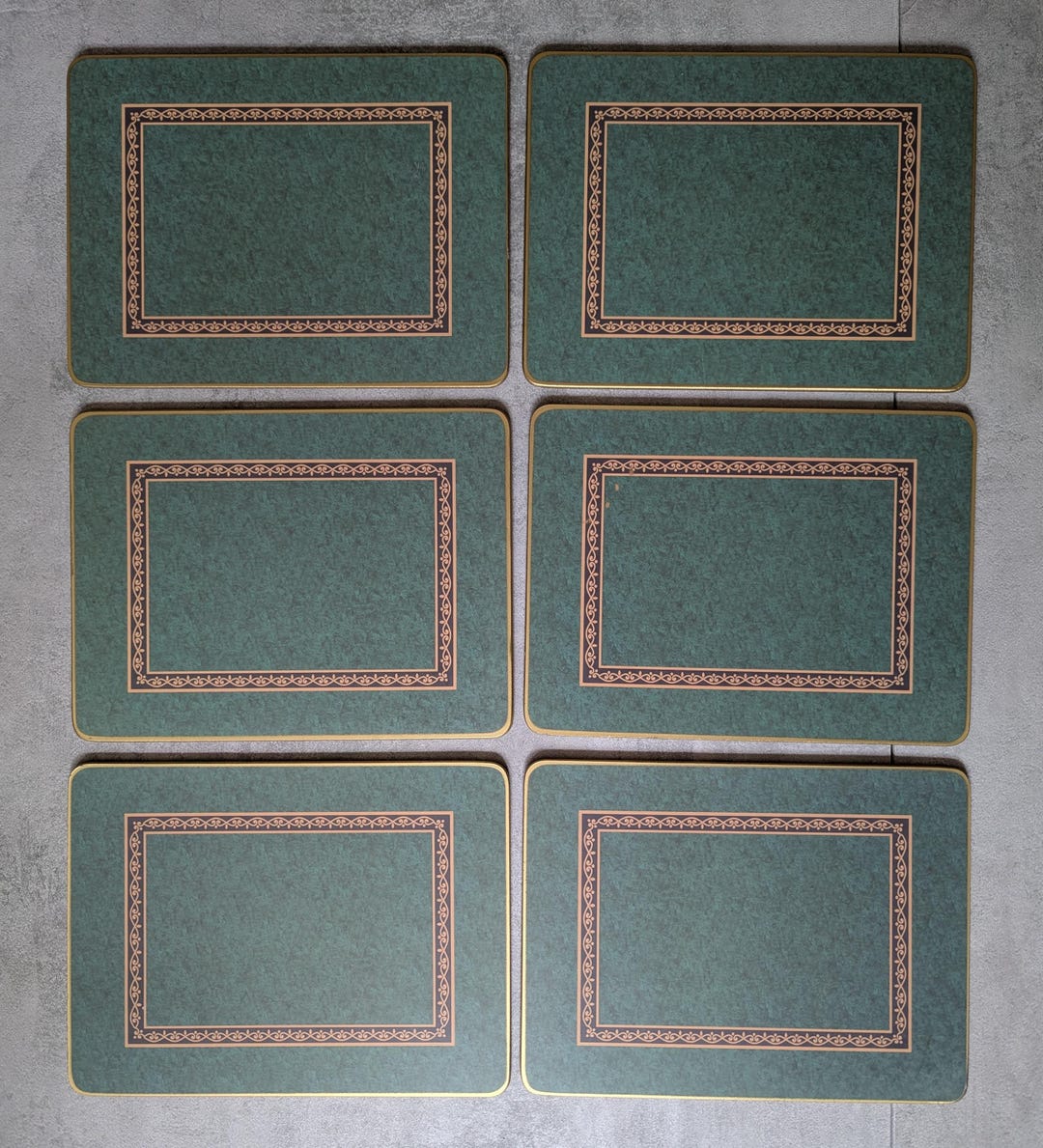 Vintage Wedgwood Green Dinning Placemats or Hotplates Set of 6 Felt ...