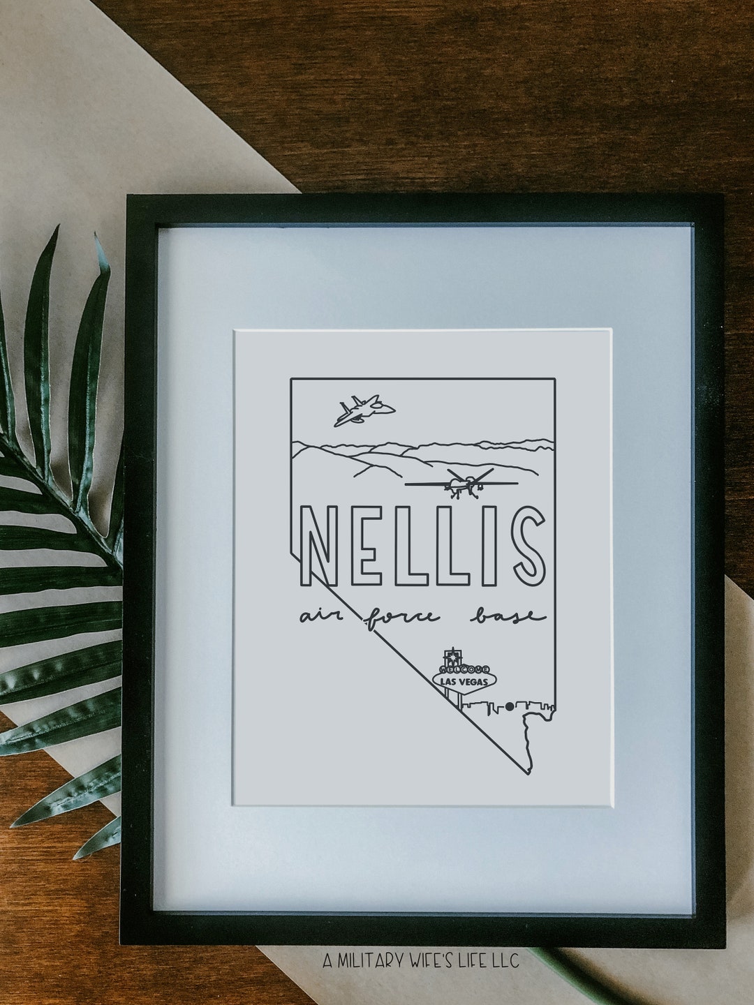 Nellis Air Force Base Print Framed, Unframed - Military Illustration ...