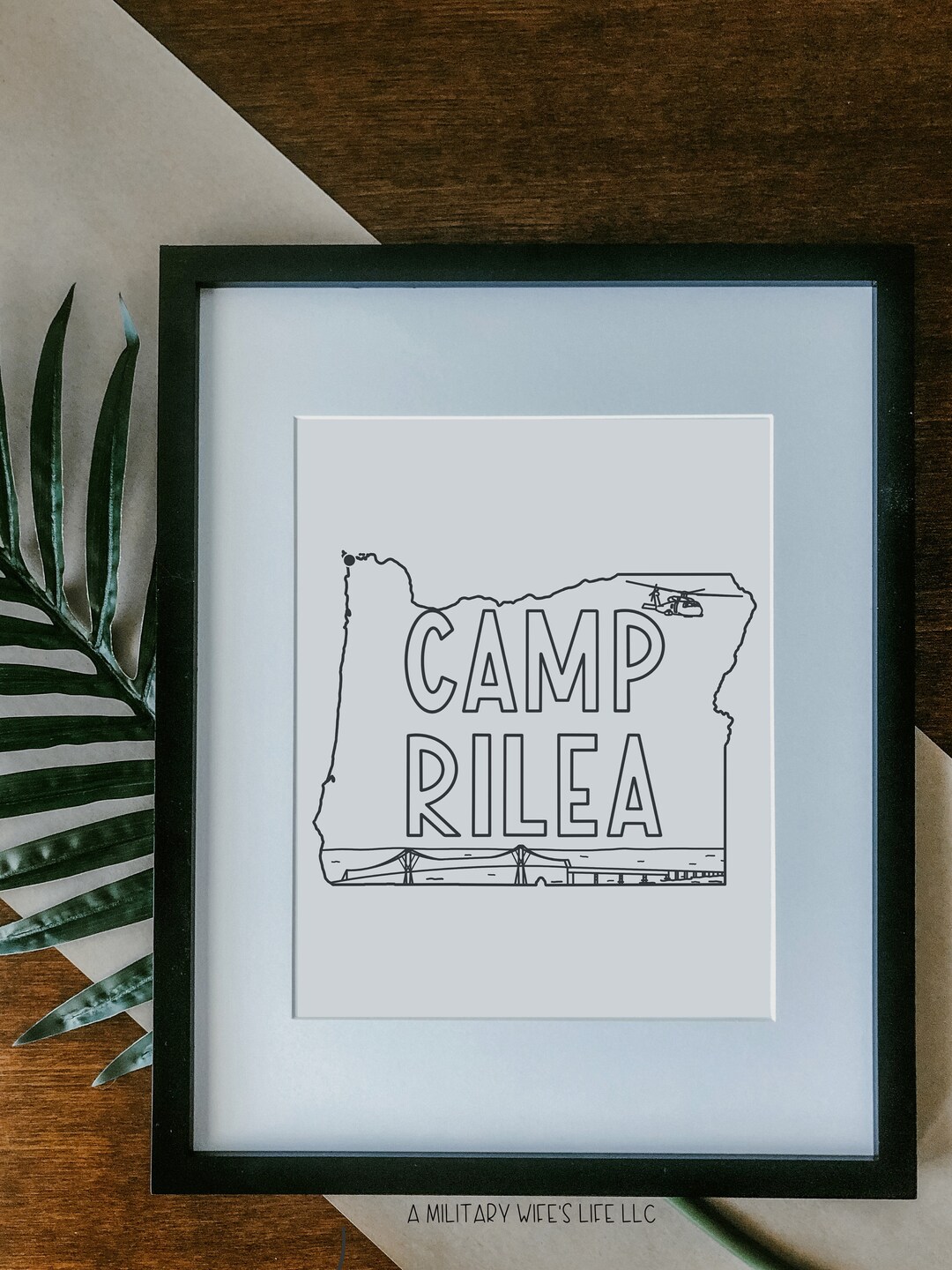 Camp Rilea AFTC Print Unframed - Military Base Illustration Poster ...