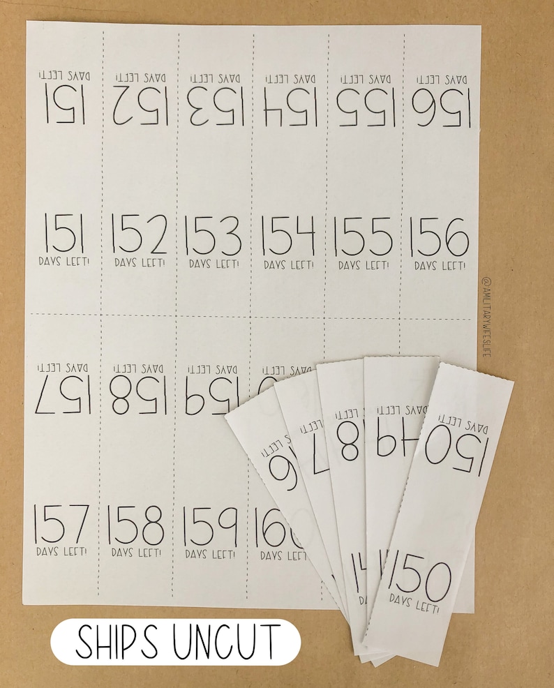 Countdown Chain DIY Paper Kit - Deployment Numbered Countdown, Military Reunion Links, Military ...