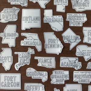 CUSTOM Military Base Stickers Waterproof Sticker Military - Etsy