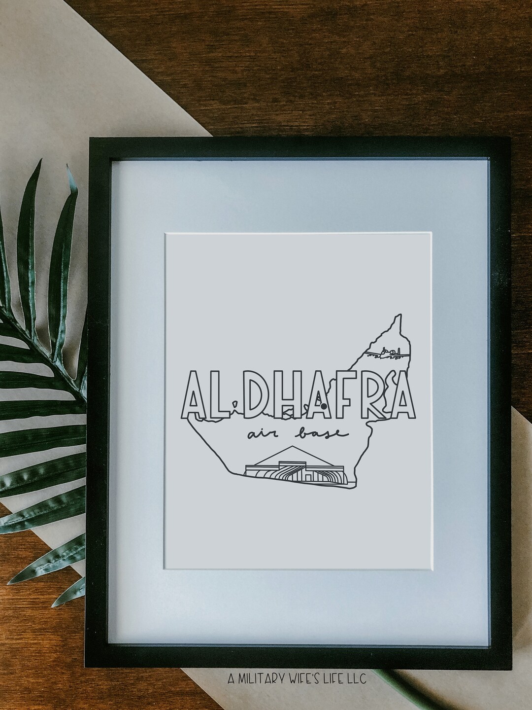 Al Dhafra Air Base Print Unframed - Military Base Illustration Poster ...